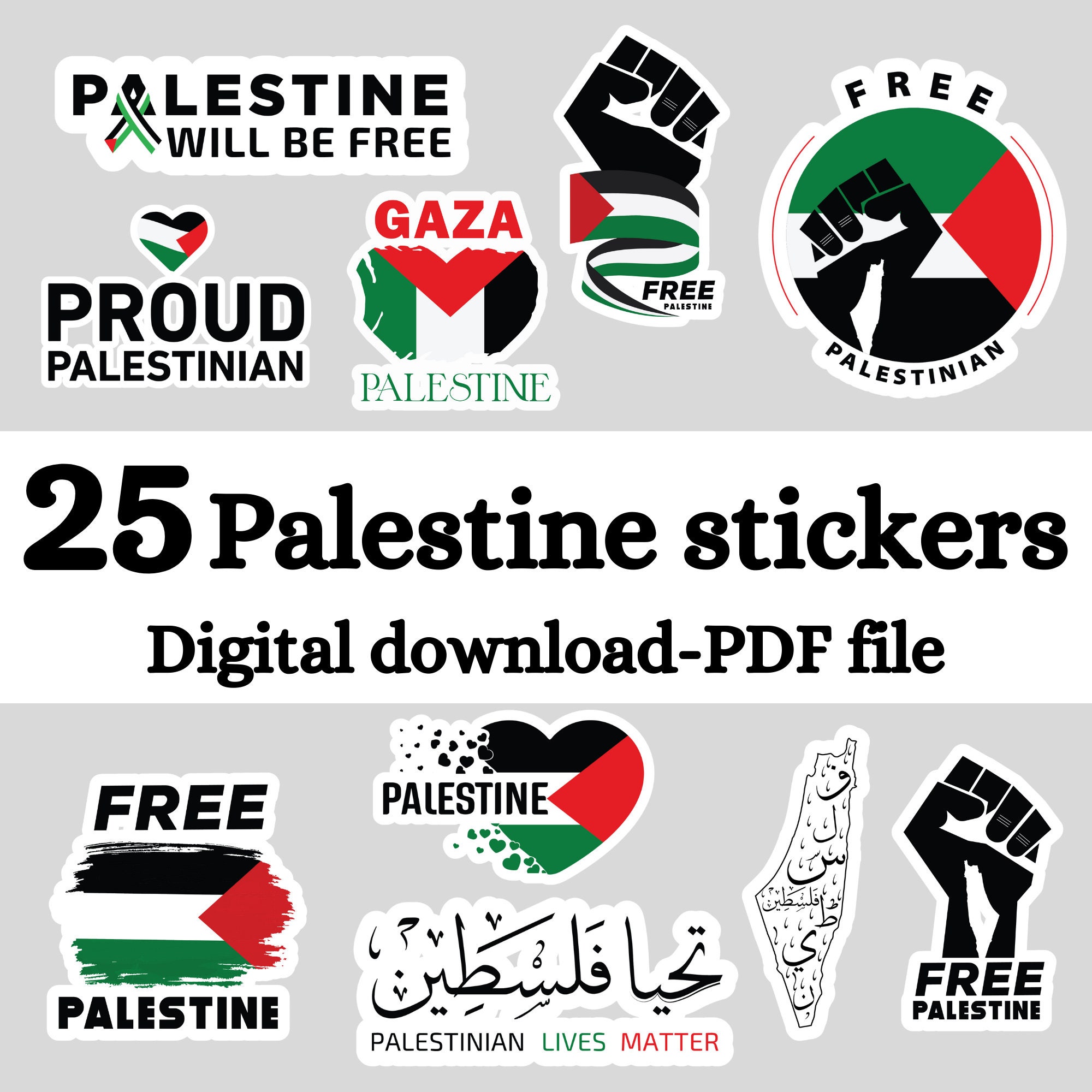 Free Palestine Stickers, Palestine Svg, Palestinian Svg, Free Palestine ...