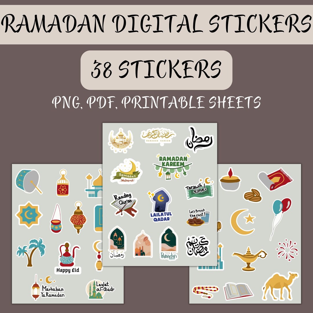 Ramadan Stickers, Ramadan Inspired Digital Stickers, Printable Stickers ...