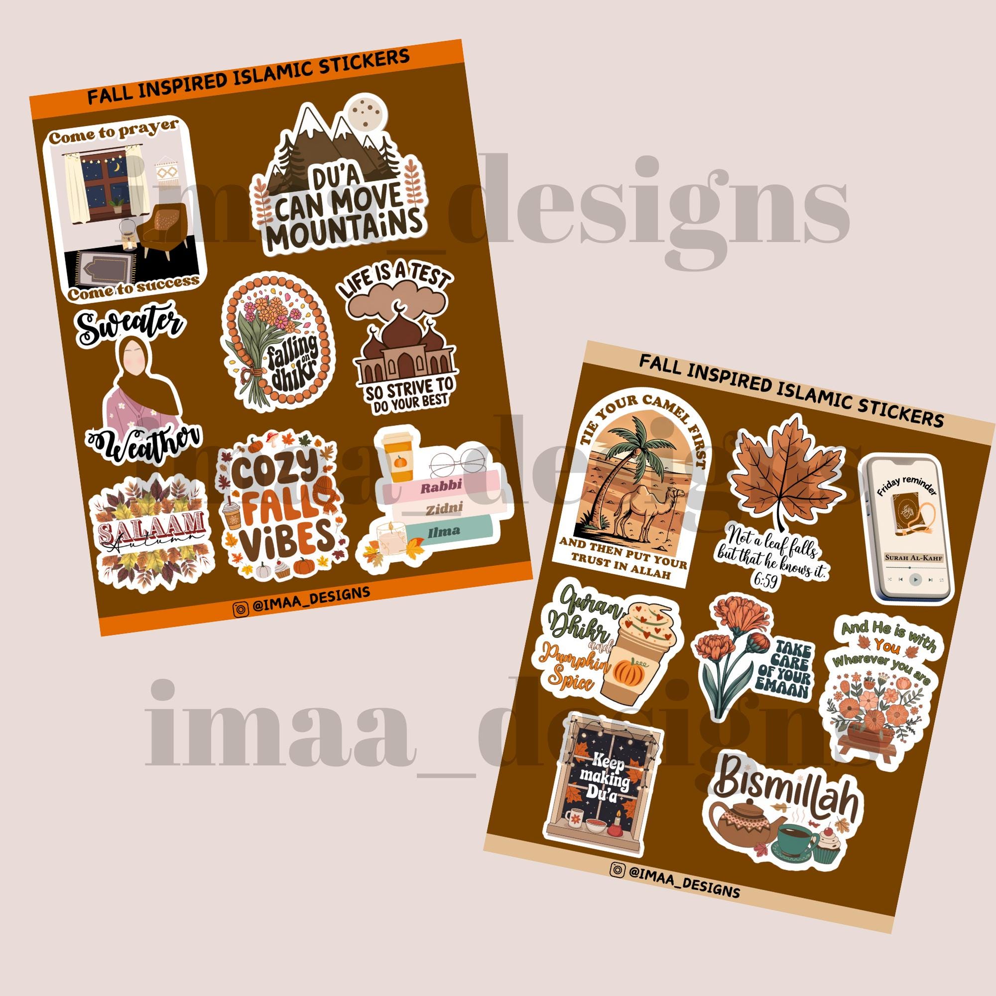 Islamic Fall Inspired Stickers, Islamic Digital Stickers, Hijabi ...