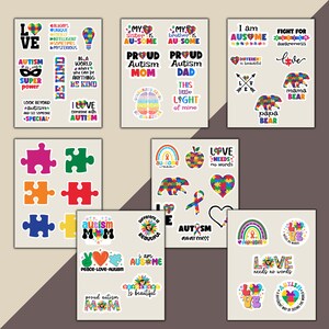 Autism Awareness Printable Stickers,design Bundle,printable Stickers ...