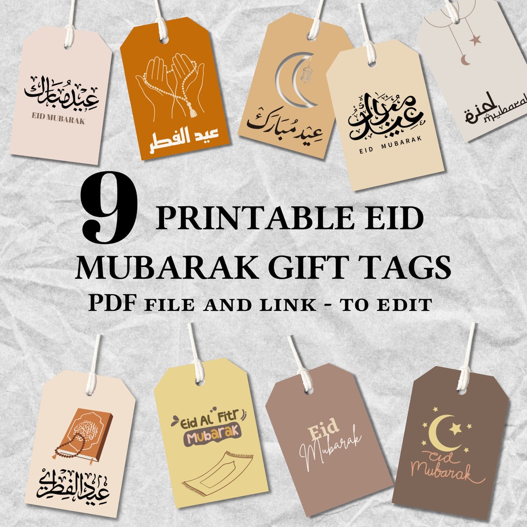 Eid Mubarak Gift Tags,printable Digital Download for Ramadan and ...