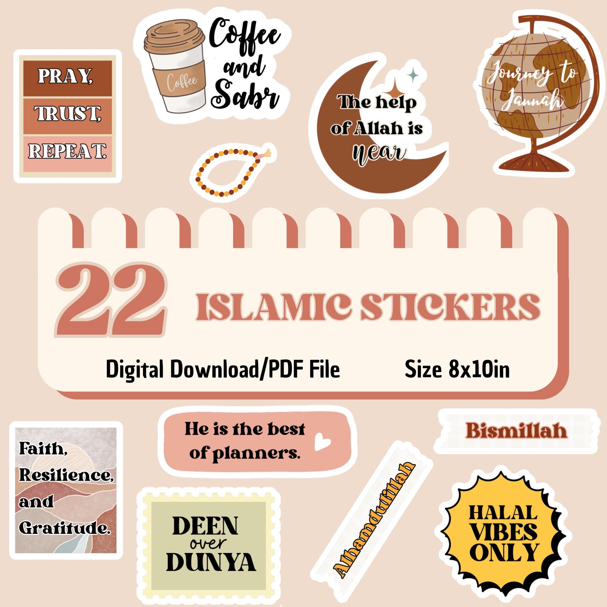Islamic Digital Stickers, Islamic Stickers, Quran Quotes, Hijab Digital ...