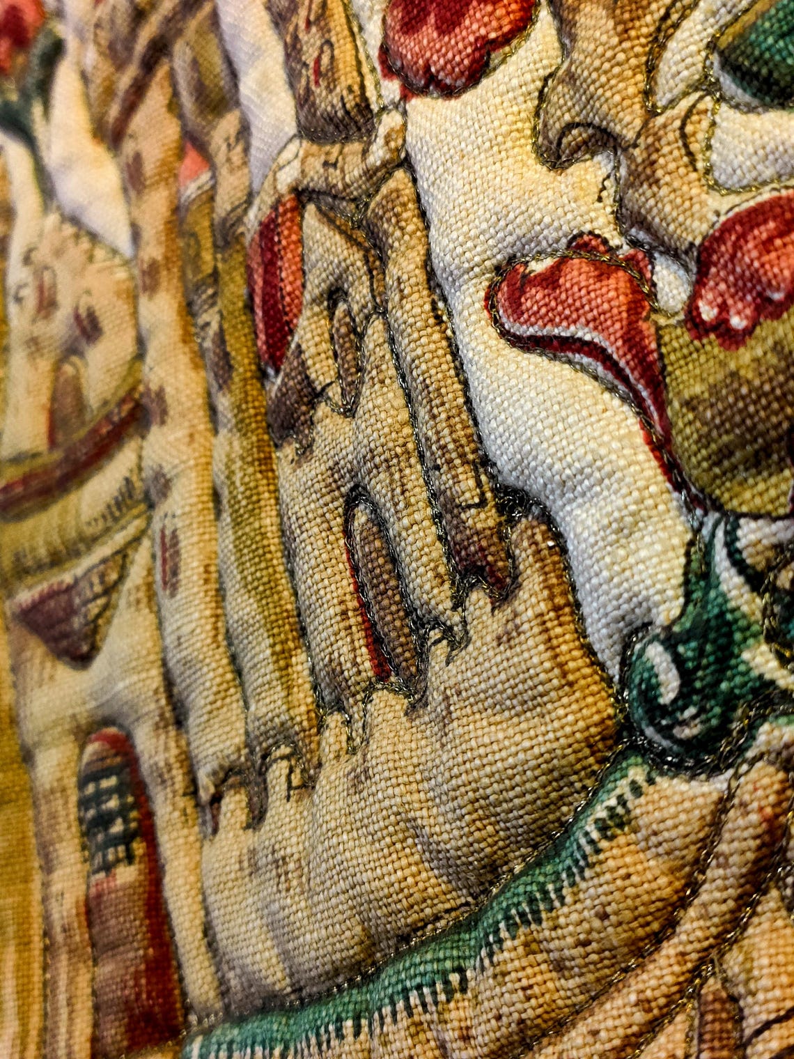 Tapestry Gobelin Fabric Picture Antique Rare Wall Hanging Royal Scene ...