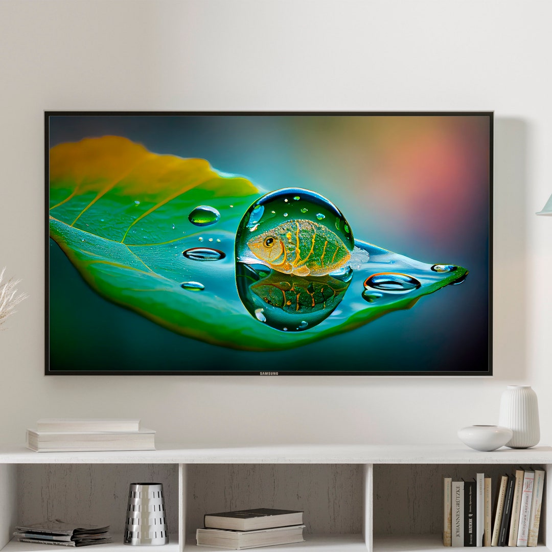 Fish in a Water Droplet Samsung Frame Art - Fish Water Art for Samsung ...