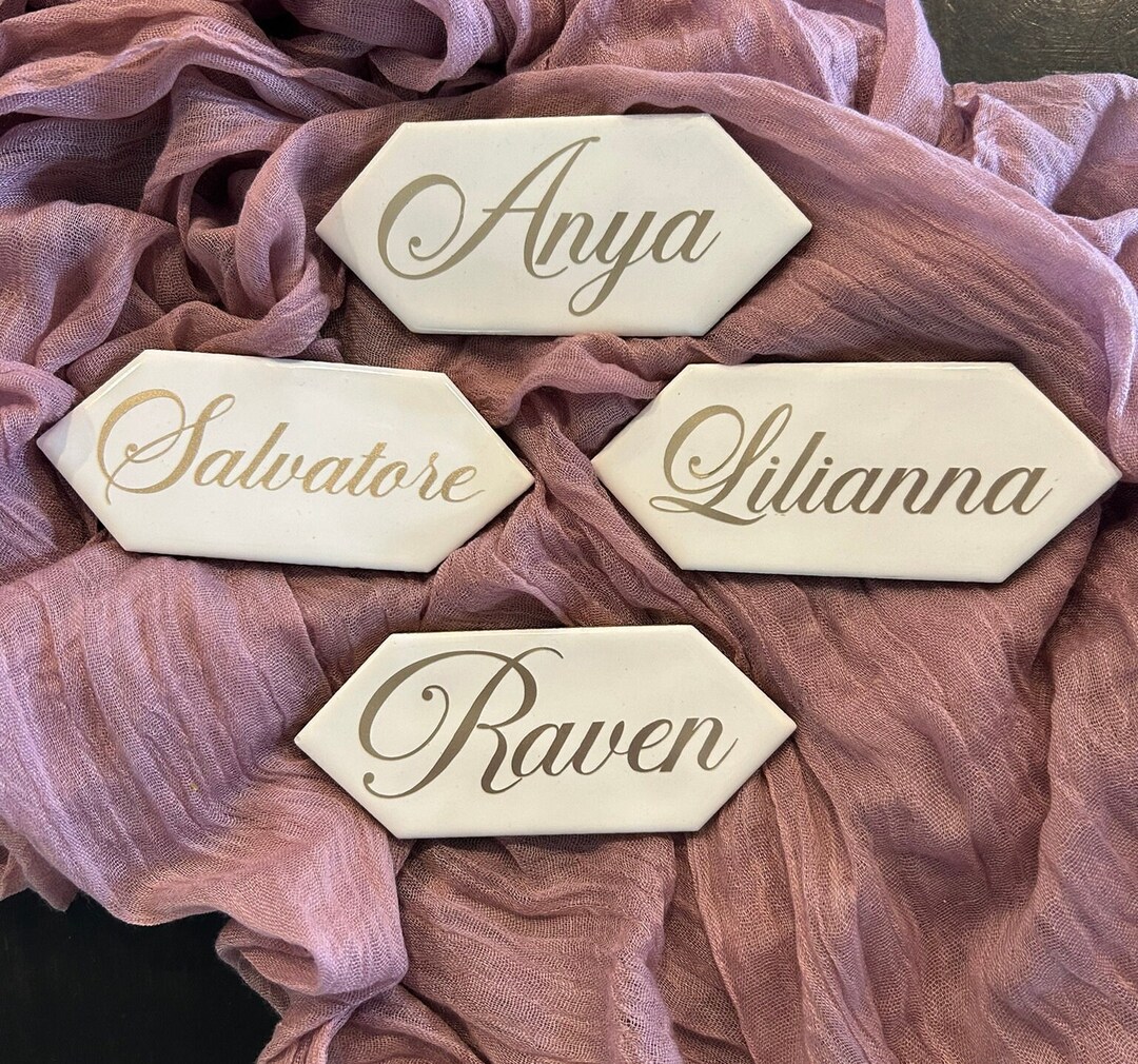 Tile Wedding Guest Name Tags Magnet - Etsy
