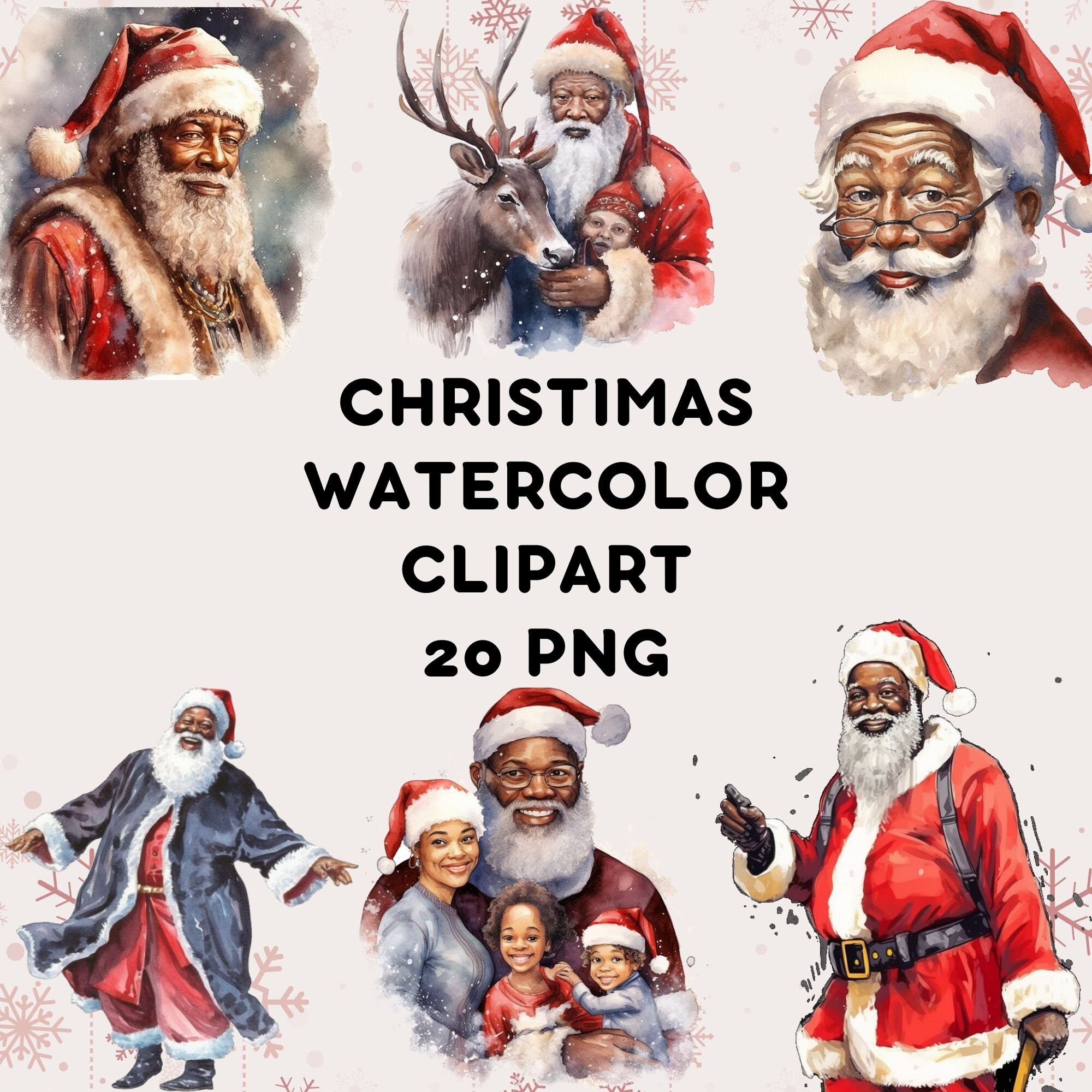 African American Santa Clipart, Black Santa Clipart, African American ...