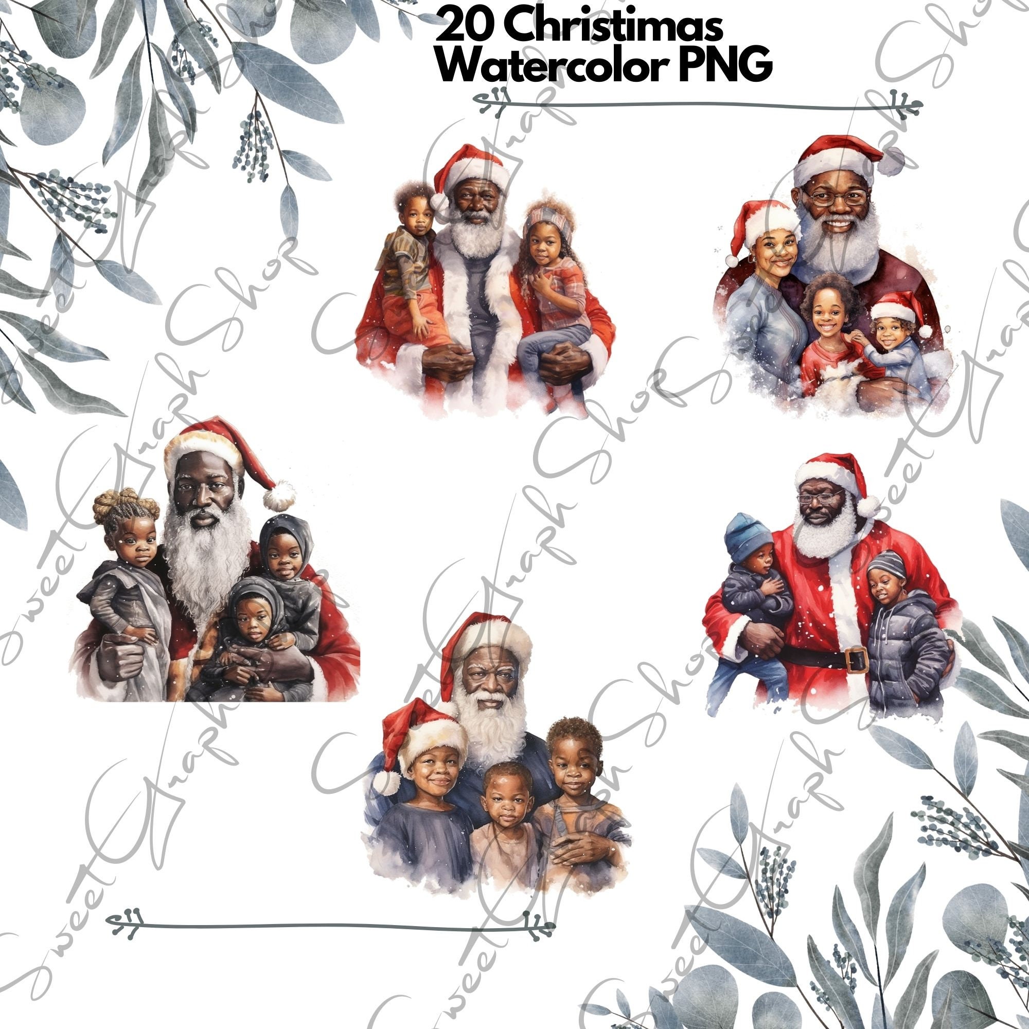 African American Santa Clipart, Black Santa Clipart, African American ...