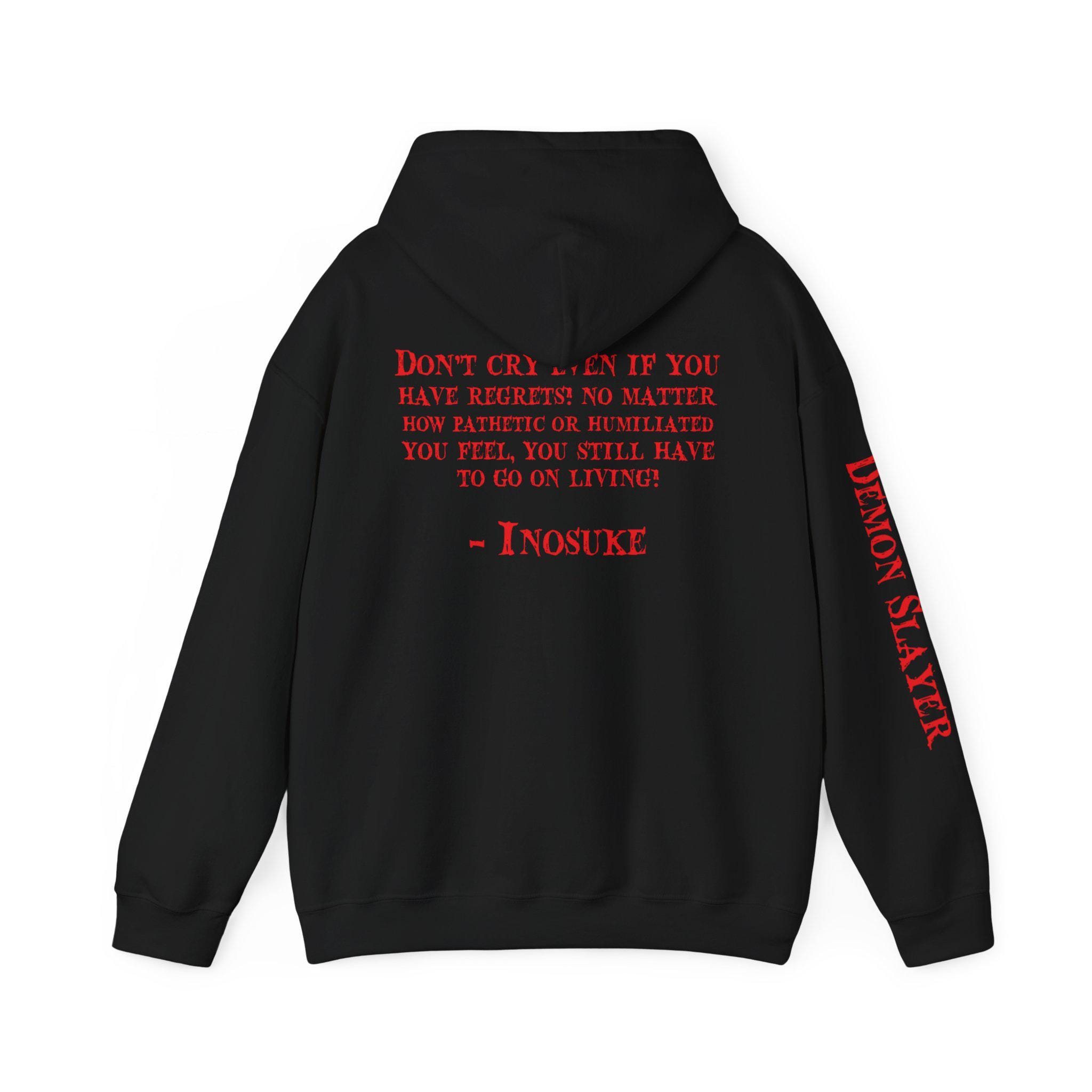 Anime Hoodie - Demon Slayer Hashira Characters With Inosuke Quote - Etsy