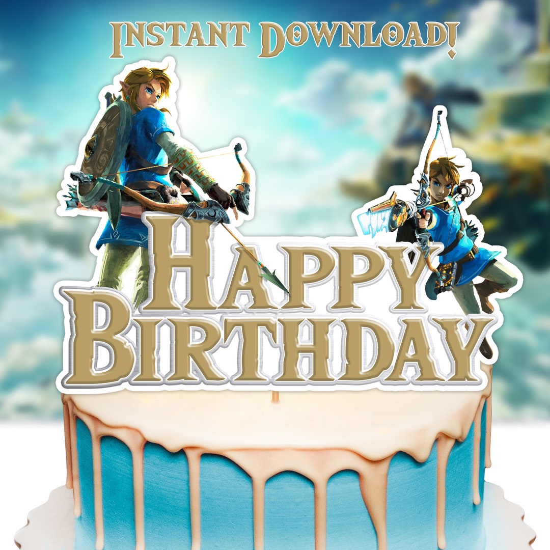 The Legend of Zelda Digital Cake Topper, Happy Birthday Cake Topper - Etsy