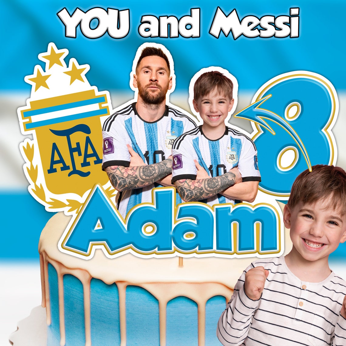 MESSI Cake Topper Messi Happy Birthday Argentina Cake Topper - Etsy ...