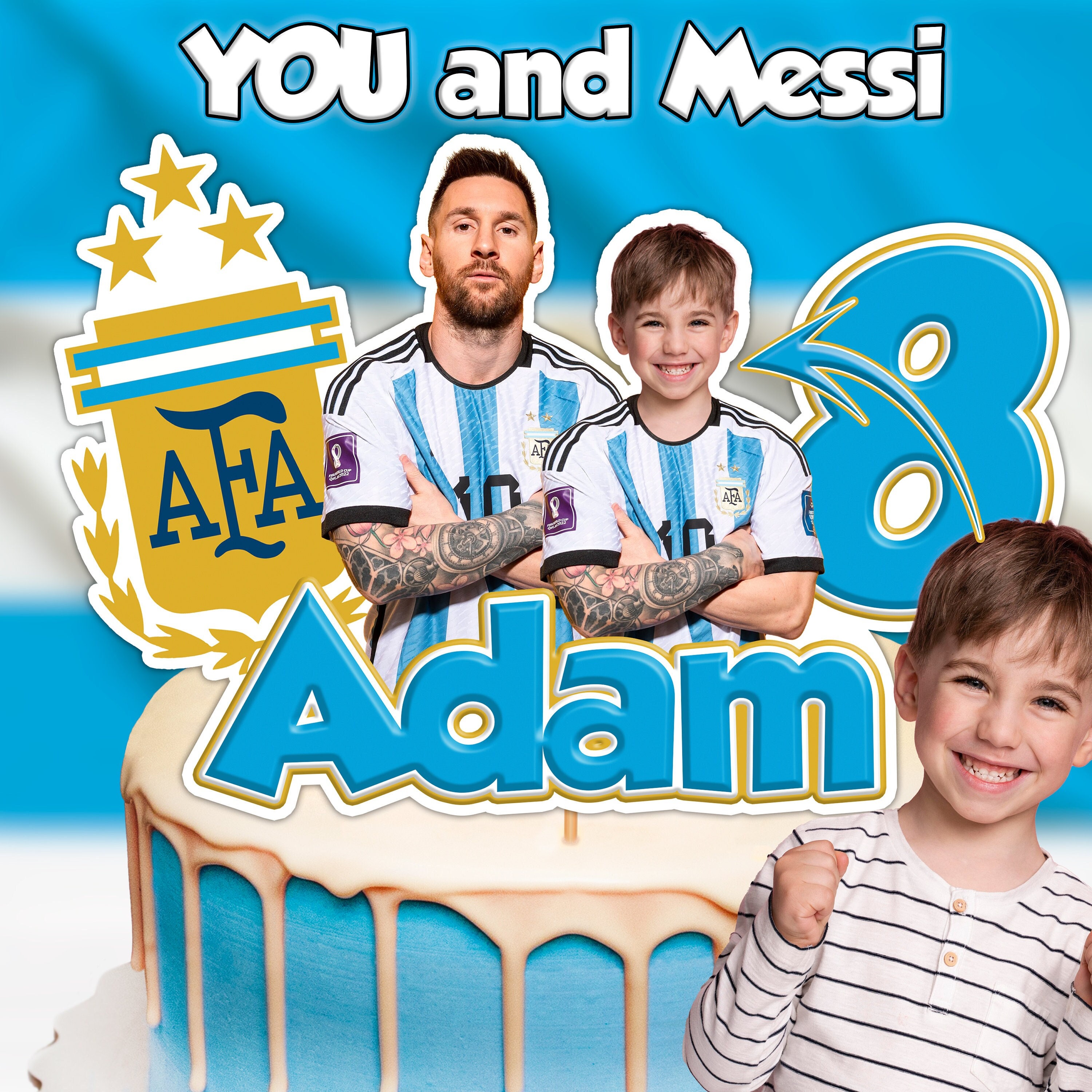MESSI Cake Topper Messi Happy Birthday Argentina Cake Topper - Etsy ...