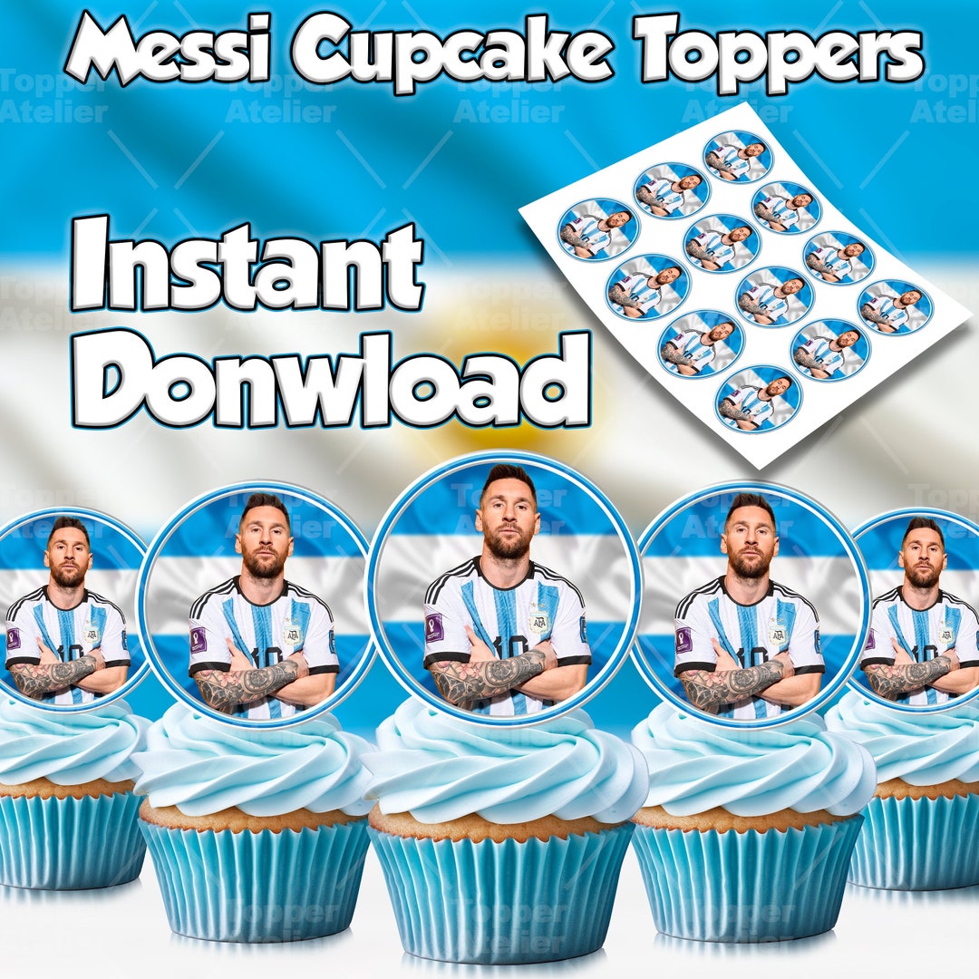MESSI Cupcake Toppers, Messi Happy Birthday, Argentina Cake Topper - Etsy