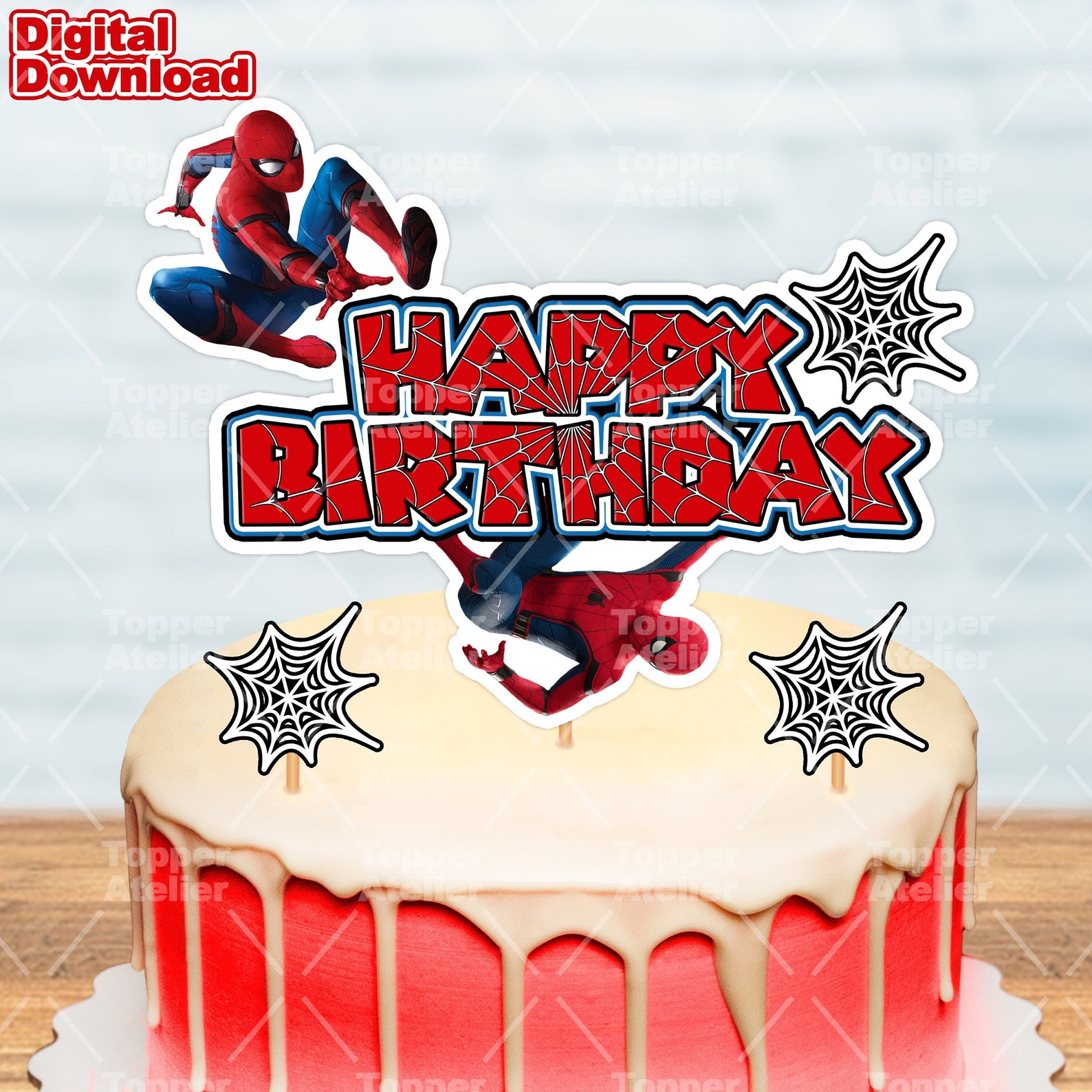 SPIDER MAN Printable Cake Topper - Etsy Canada