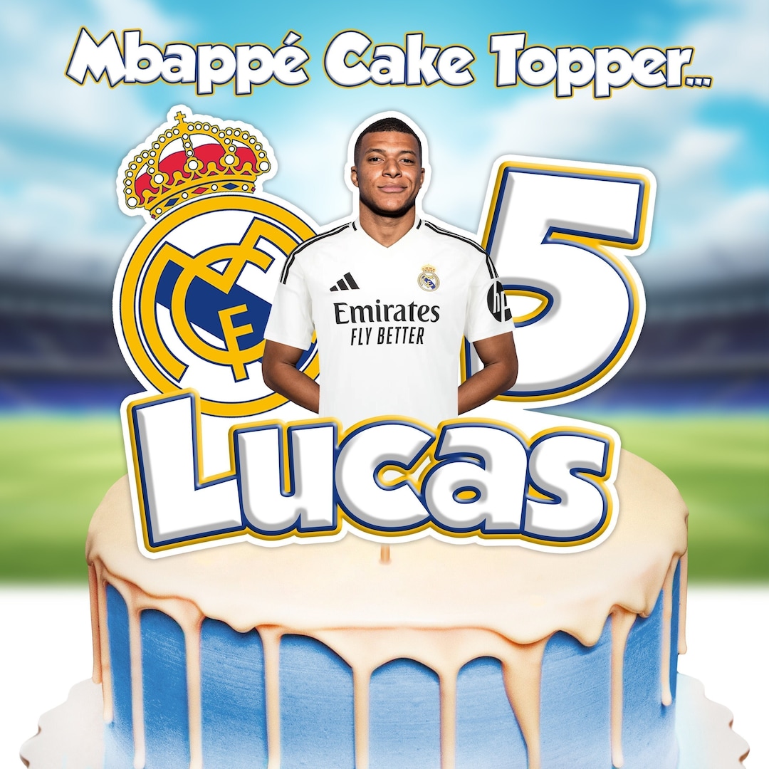 MBAPPÉ Digital Cake Topper, Birthday Party Cake Topper, Digital Cake ...