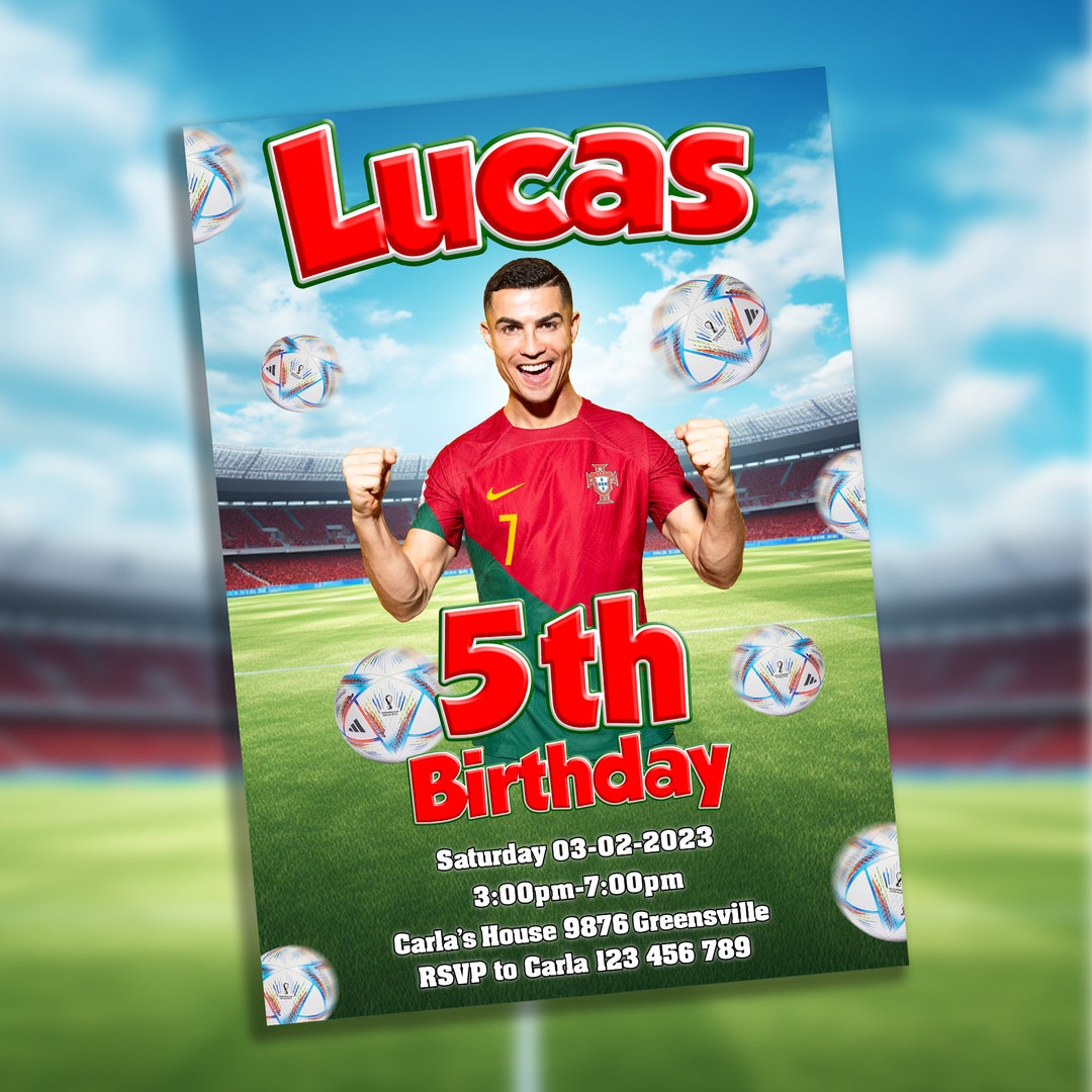 Cristiano Ronaldo Birthday Invitation (digital File) - Etsy