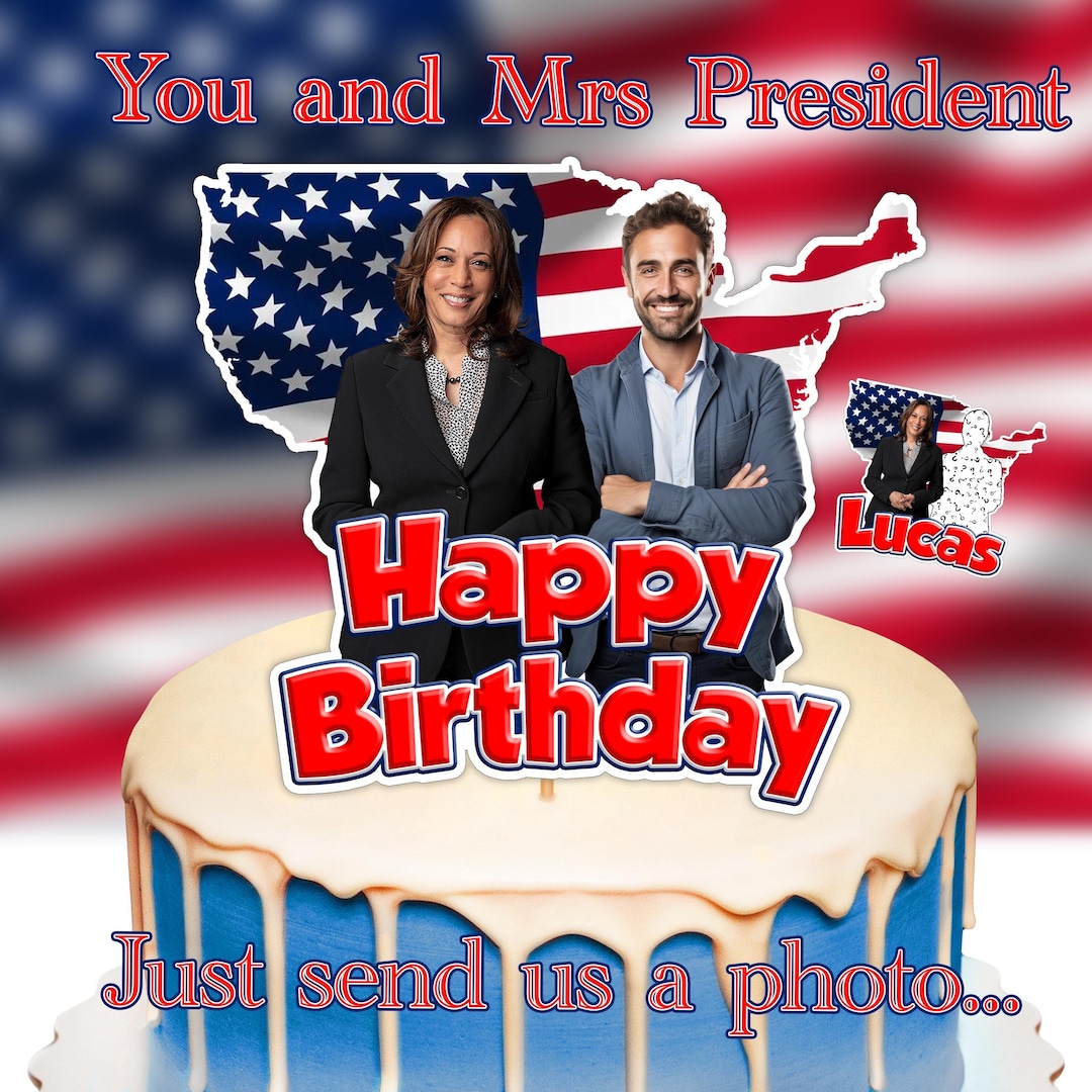 Kamala Custom Cake Topper, Personalized Cake Topper, Digital Cake ...