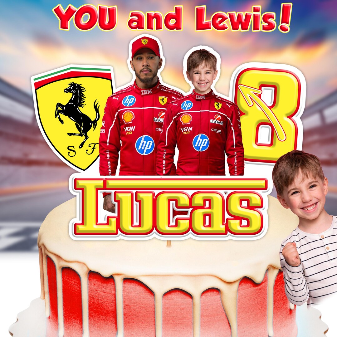 Formula 1 Cake Topper: Lewis, Personalized Photo (digital File) - Etsy