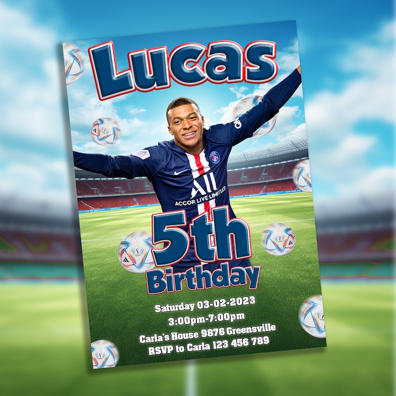 MBAPPÉ Birthday Invitation - Etsy