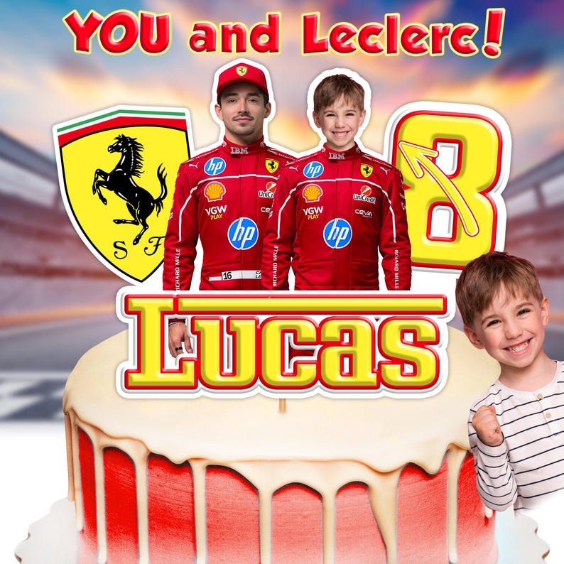 Personalized Leclerc F1 Cake Topper (digital File) - Etsy