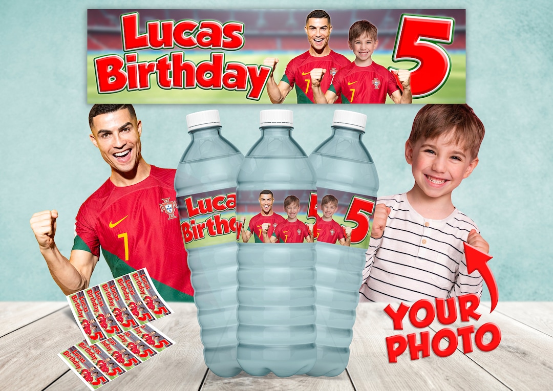 Custom Ronaldo Birthday Water Bottle Label, Portugal Party, CR7 - Etsy