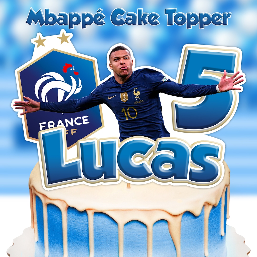 Topper De Bolo Digital MBAPPÉ, Topo De Bolo De Festa De Aniversário ...