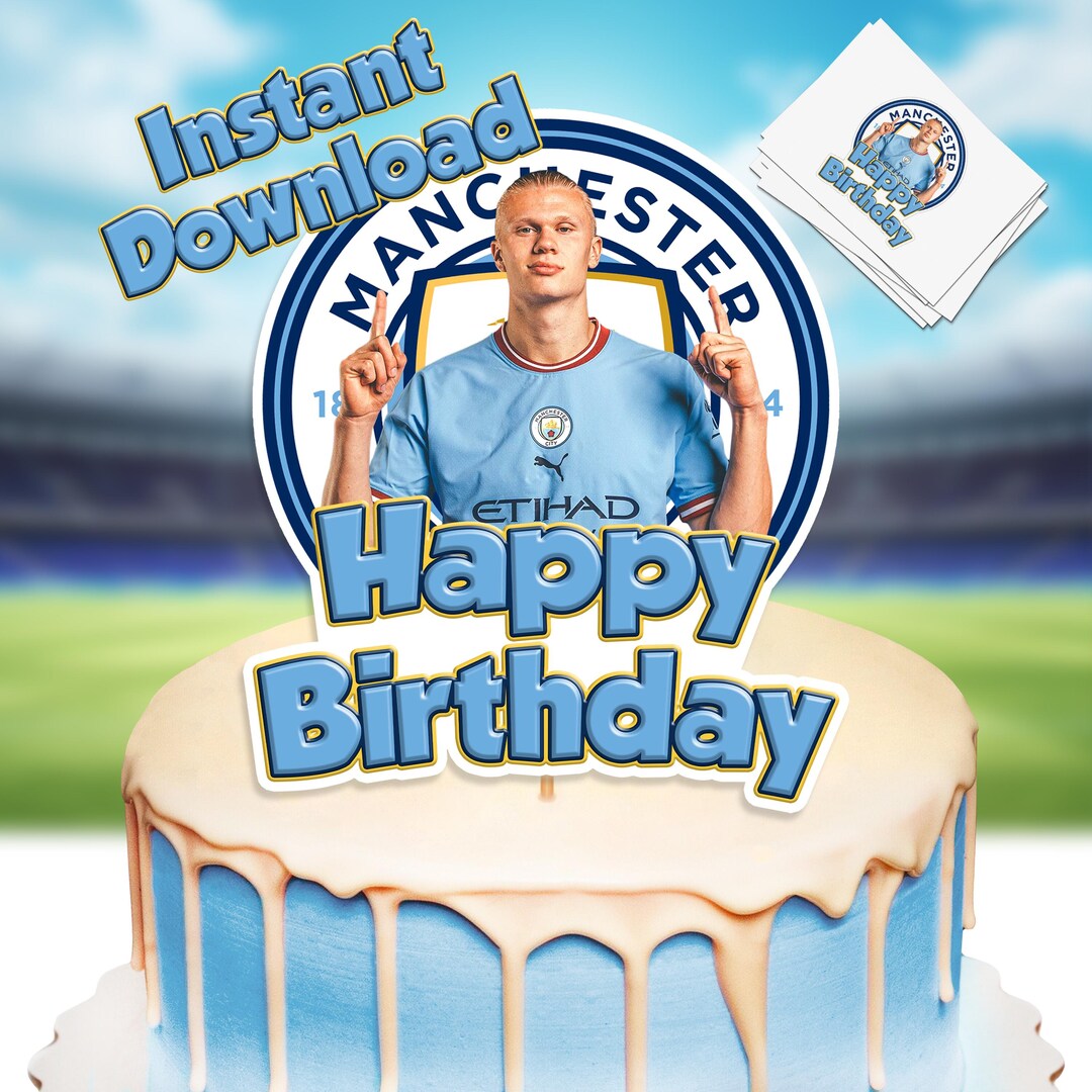 Haaland Cake Topper, Soccer Cake Topper, Cake Topper, Digital Cake ...