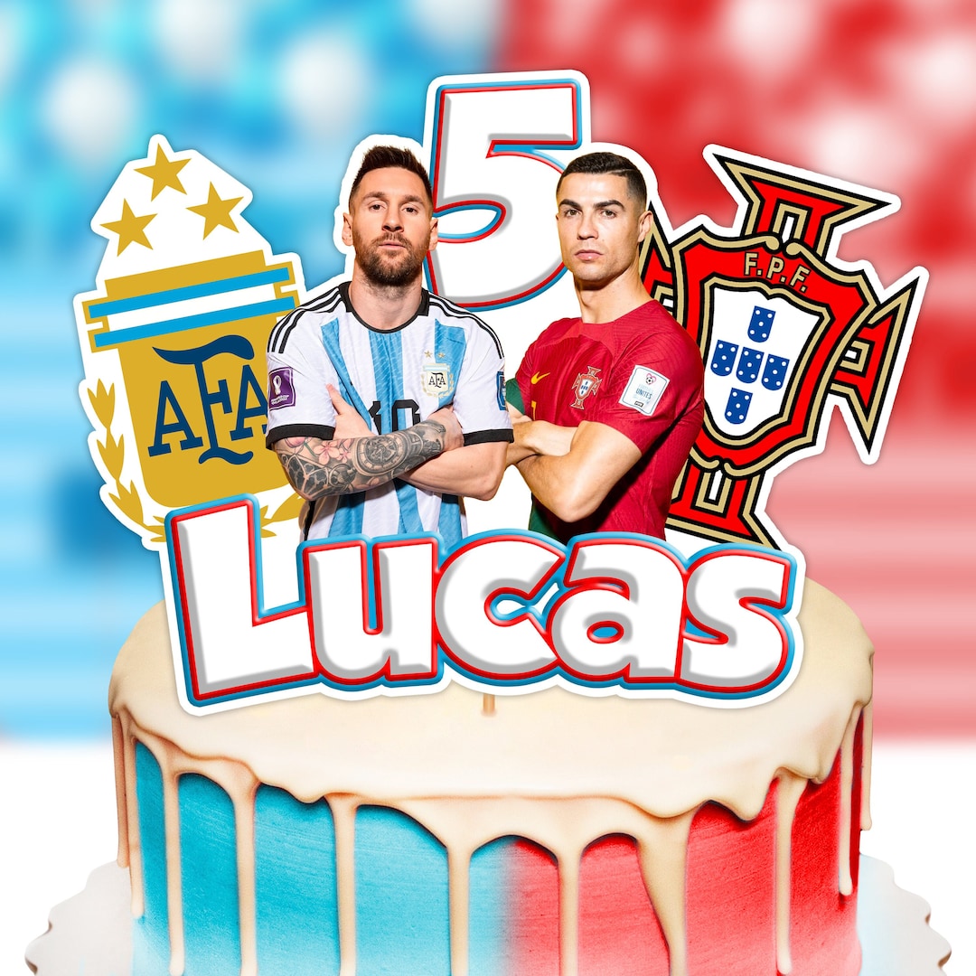 Ronaldo & Messi Cake Topper: Custom Birthday Party Decor (digital) - Etsy