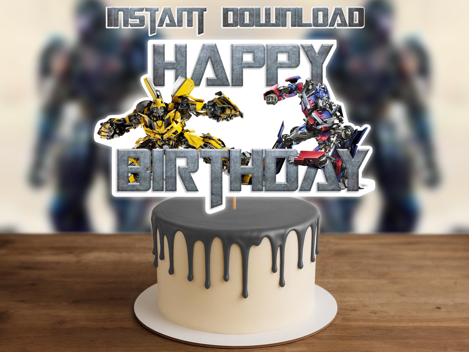 Robots Cake Topper: Optimus Prime Theme (instant Download - Etsy