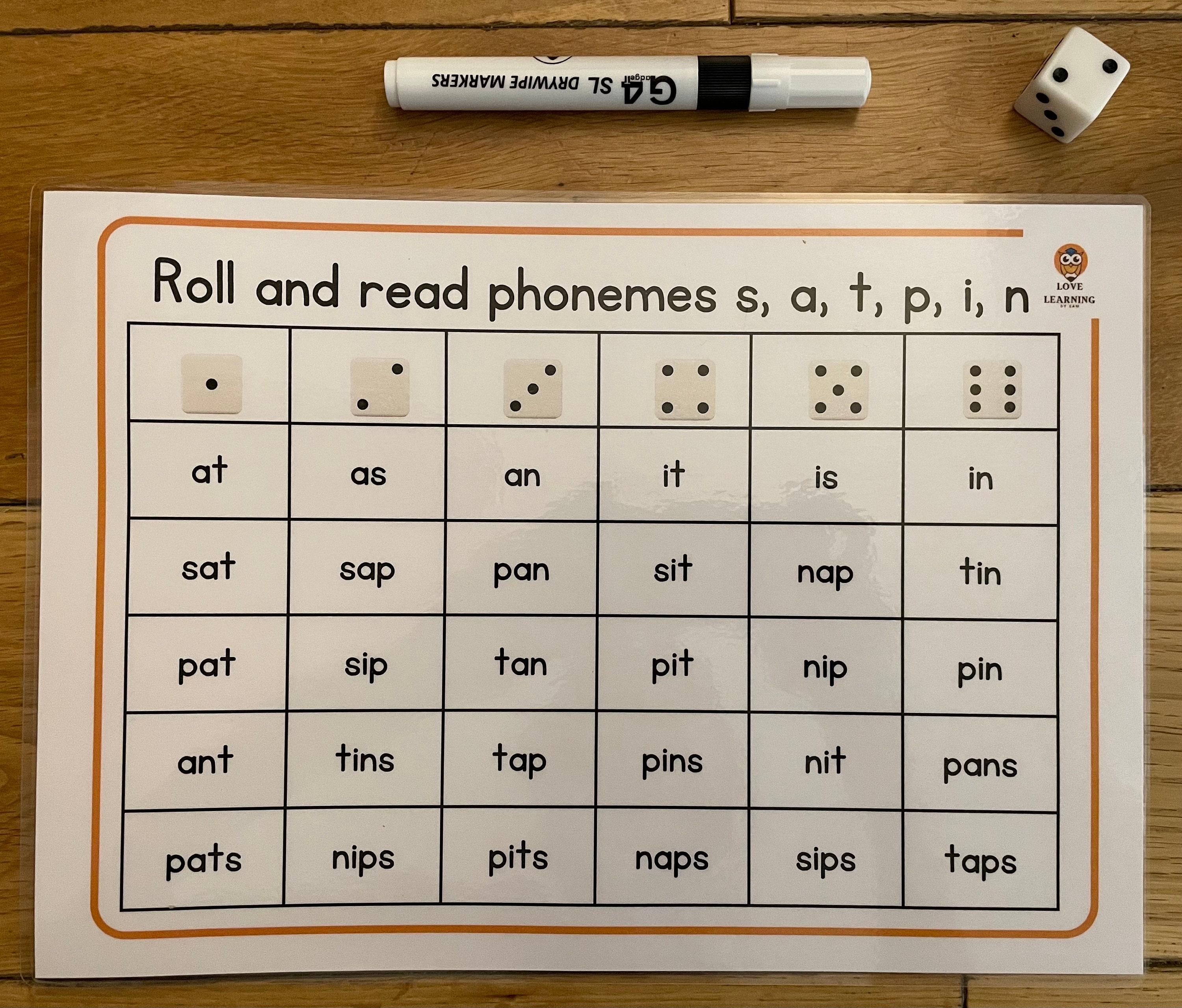 Phase 2 Phonics roll and Read Game Satpin - Etsy