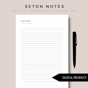 MINIMAL NOTES PAGE, Printable, Lined Notes Template, Writing, Paper ...