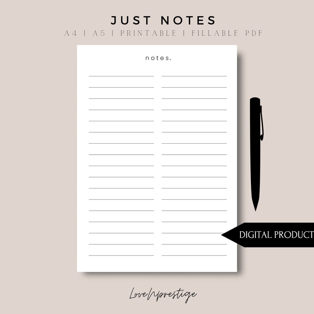 NOTES MINIMAL DESIGN, Note Writing, Daily Notes, Organized, A4, A5 ...