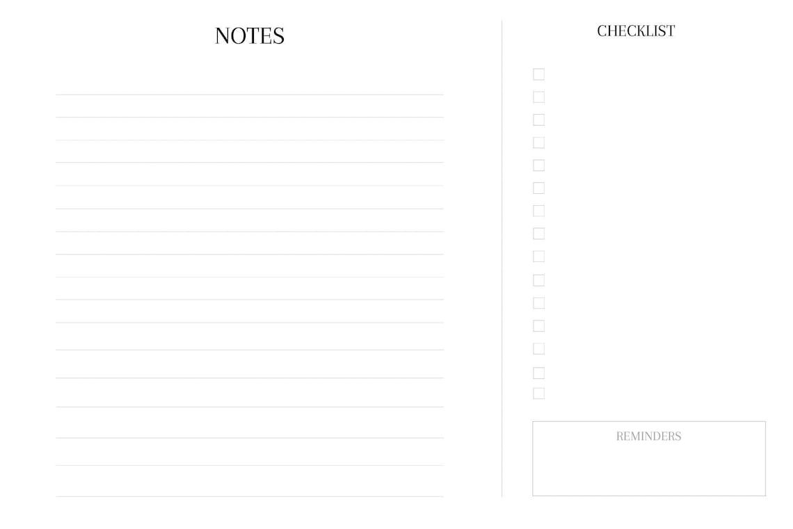 Minimal, Notes, Notepad, Printable, Instant Download, Daily Planner ...