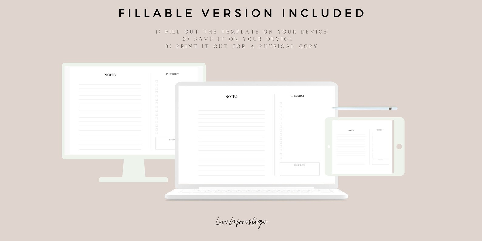 Minimal, Notes, Notepad, Printable, Instant Download, Daily Planner ...