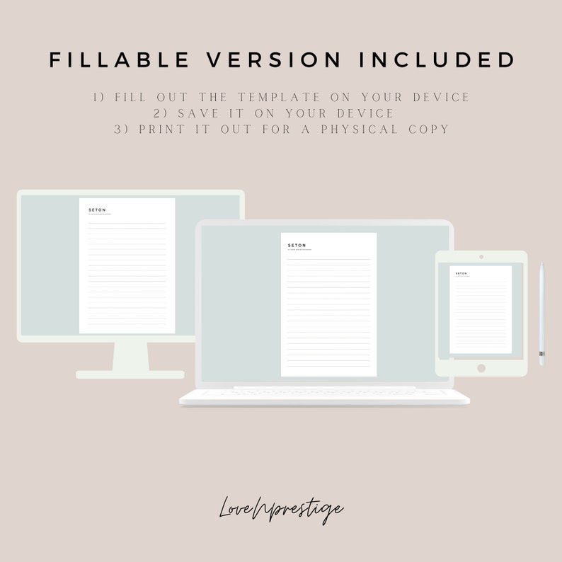 MINIMAL NOTES PAGE, Printable, Lined Notes Template, Writing, Paper ...