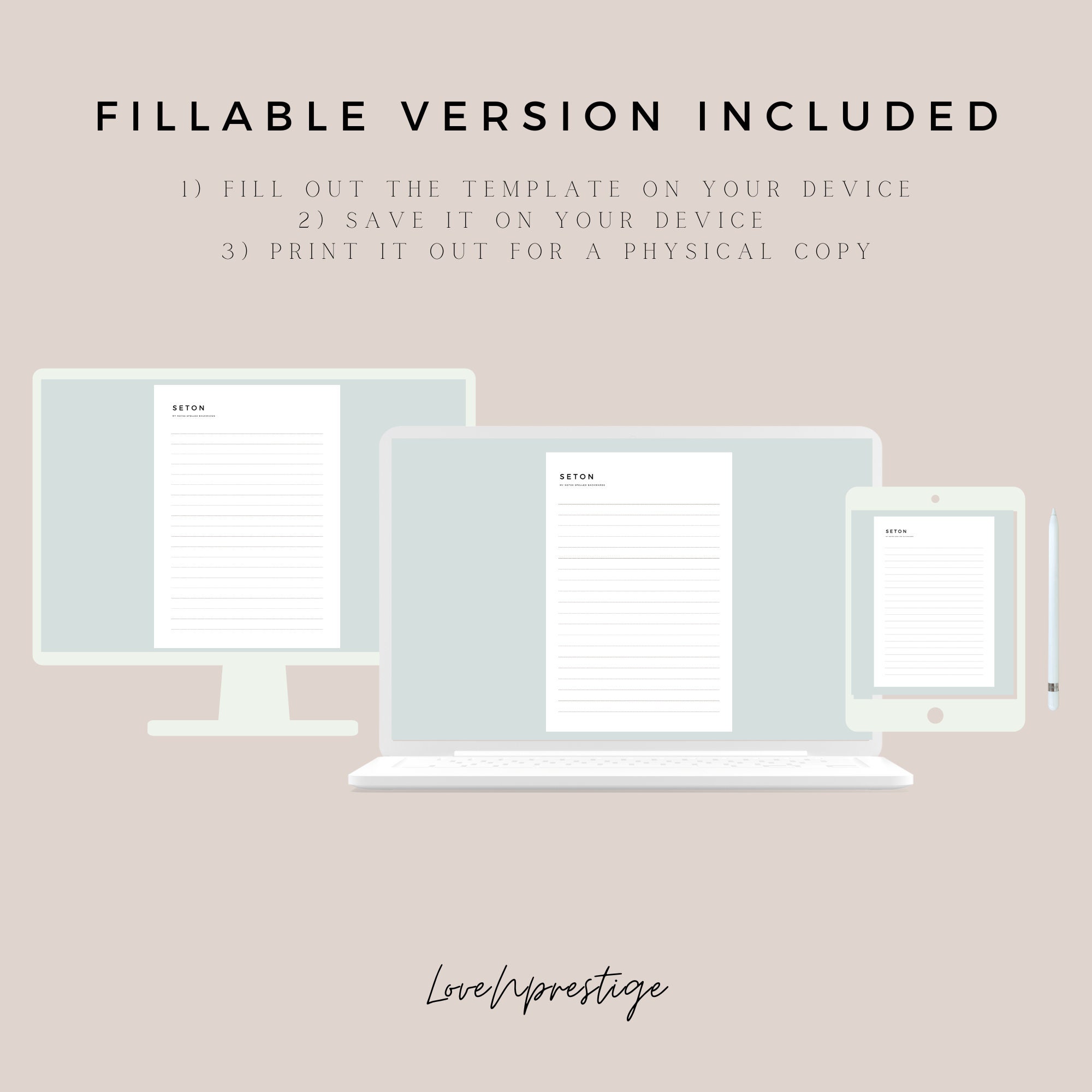 MINIMAL NOTES PAGE, Printable, Lined Notes Template, Writing, Paper ...