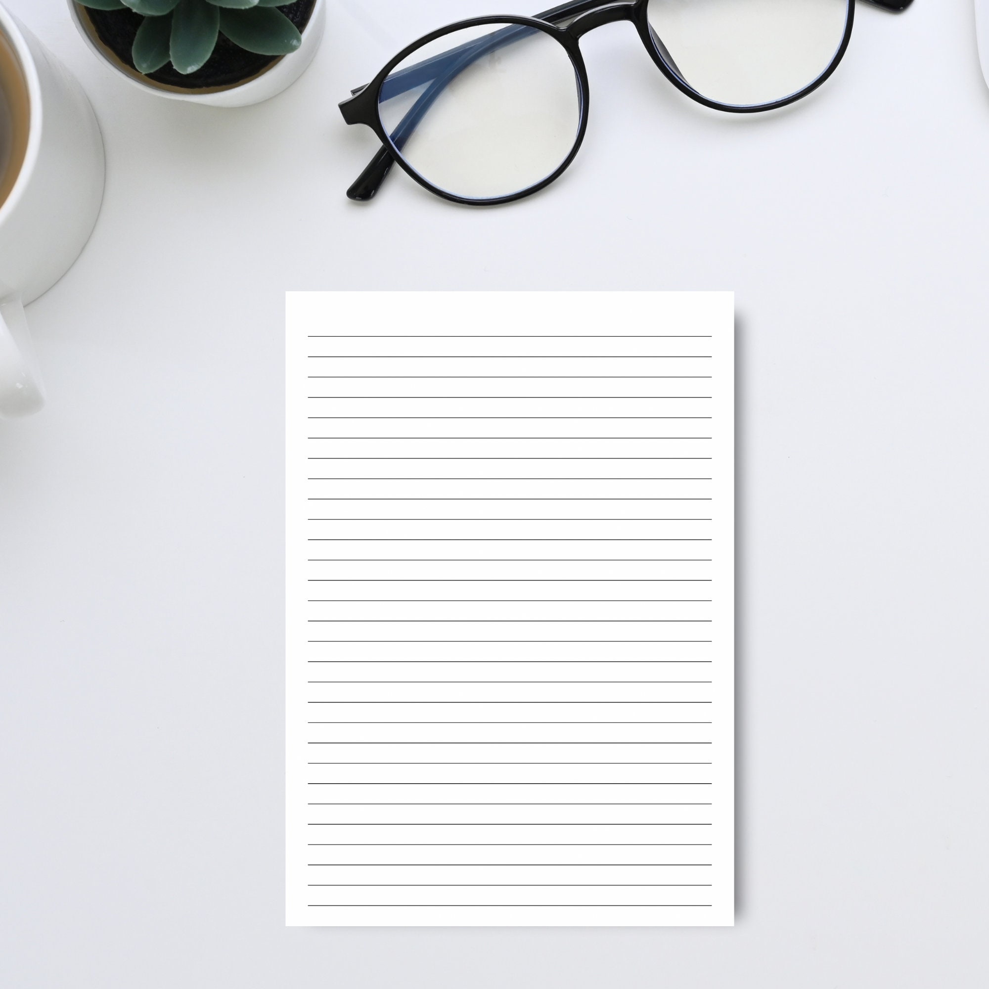 NOTES LINED PAPER, Minimal, Plain Sheet, With Lines, Tasks, Organized ...