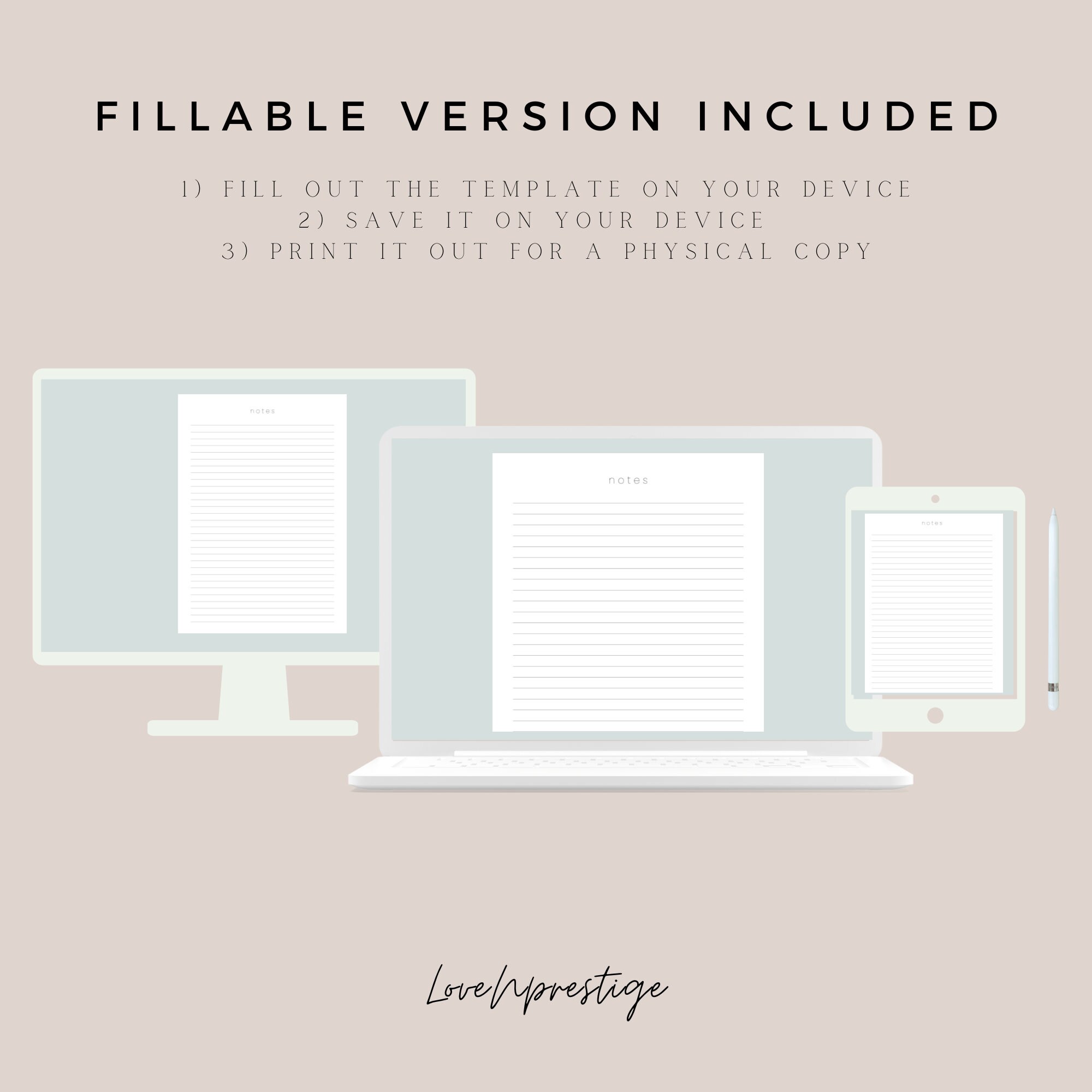 SIMPLE MINIMAL NOTE Planner, A4 Sheet, Lined Paper, Minimal Title, Home ...