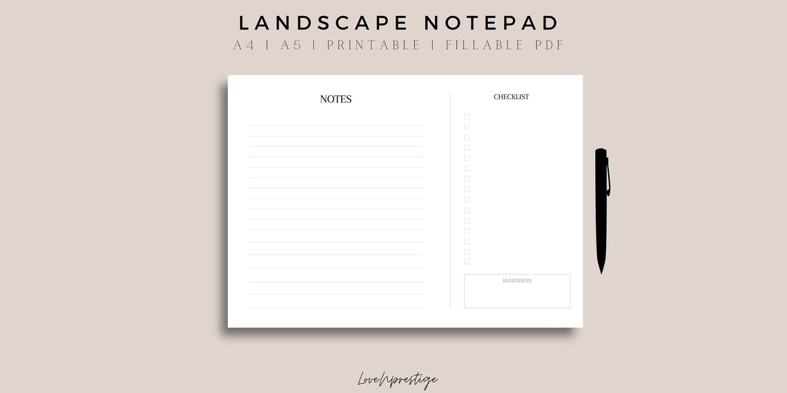 Minimal, Notes, Notepad, Printable, Instant Download, Daily Planner ...