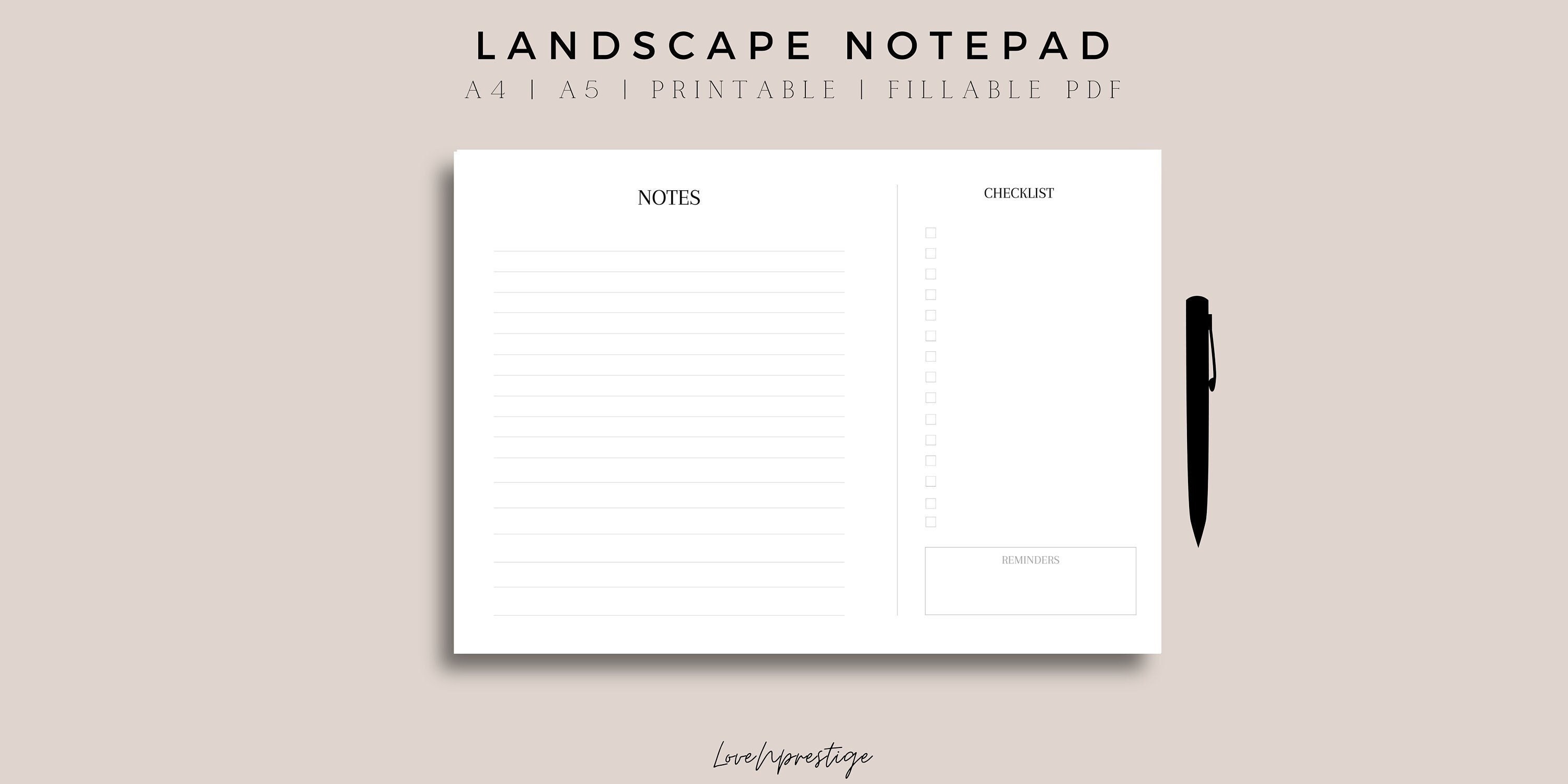 Minimal, Notes, Notepad, Printable, Instant Download, Daily Planner ...