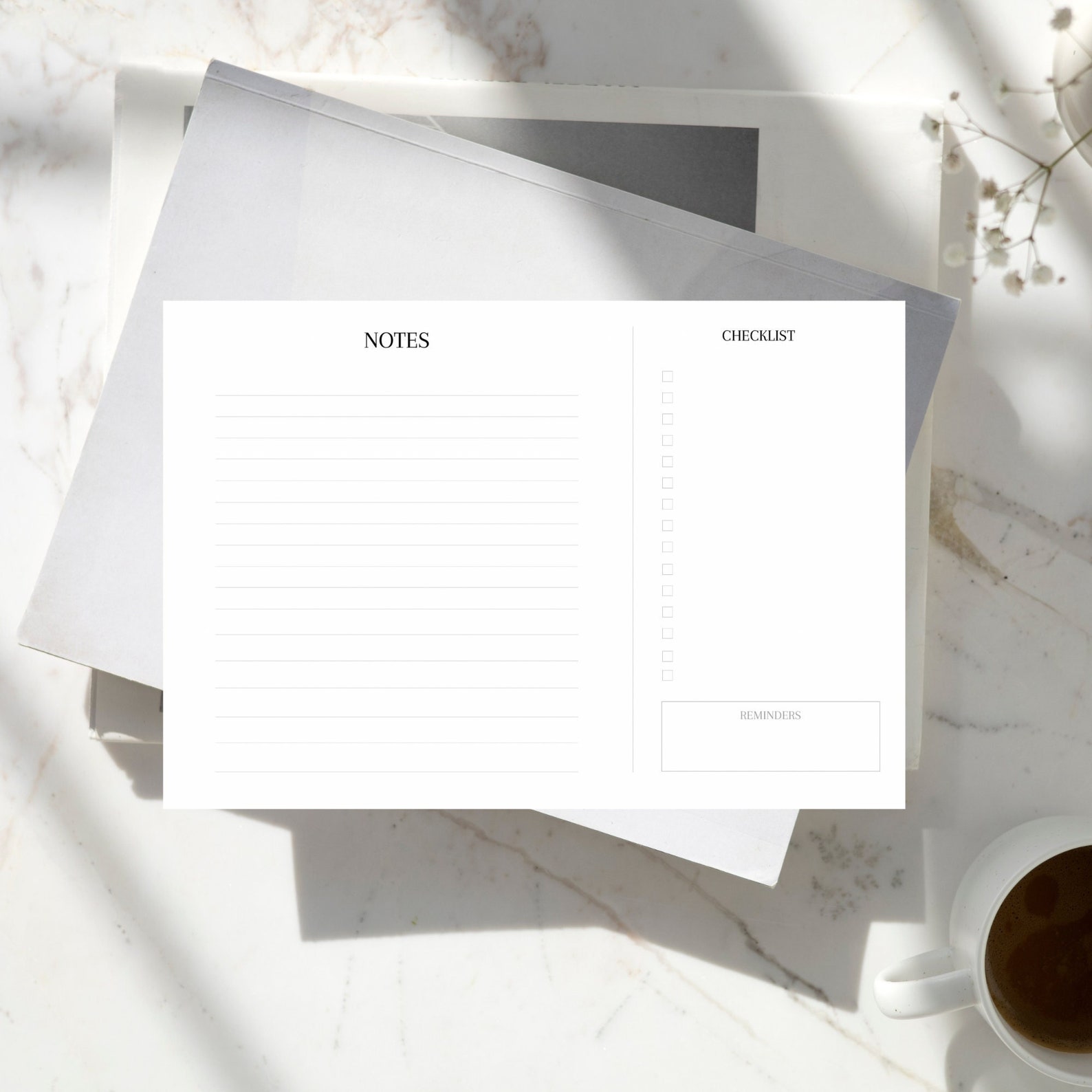 Minimal, Notes, Notepad, Printable, Instant Download, Daily Planner ...