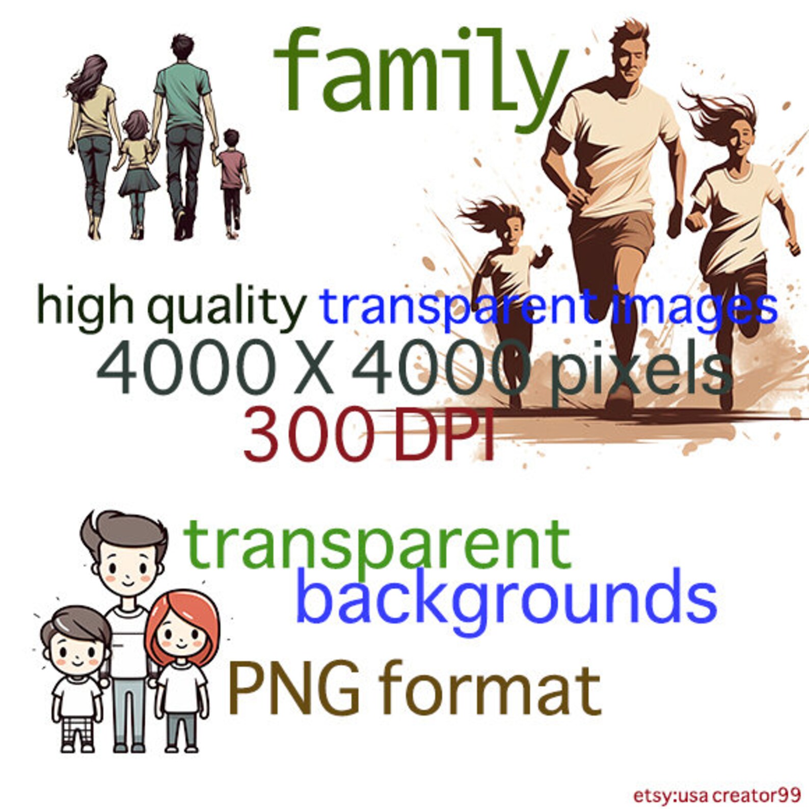 50 Family CLIPART, Bundle Clipart Design , Family Design, Family Art ...