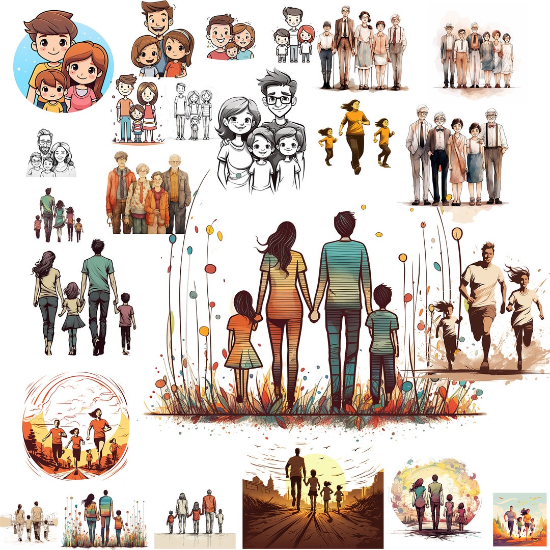 50 Family CLIPART, Bundle Clipart Design , Family Design, Family Art ...