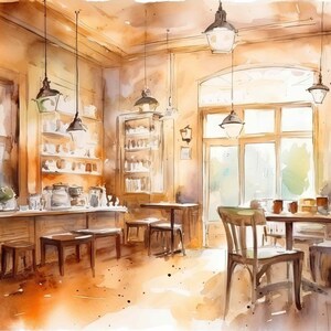 Inviting European Coffee and Tea Shop Interior | Warm Ambiance ...