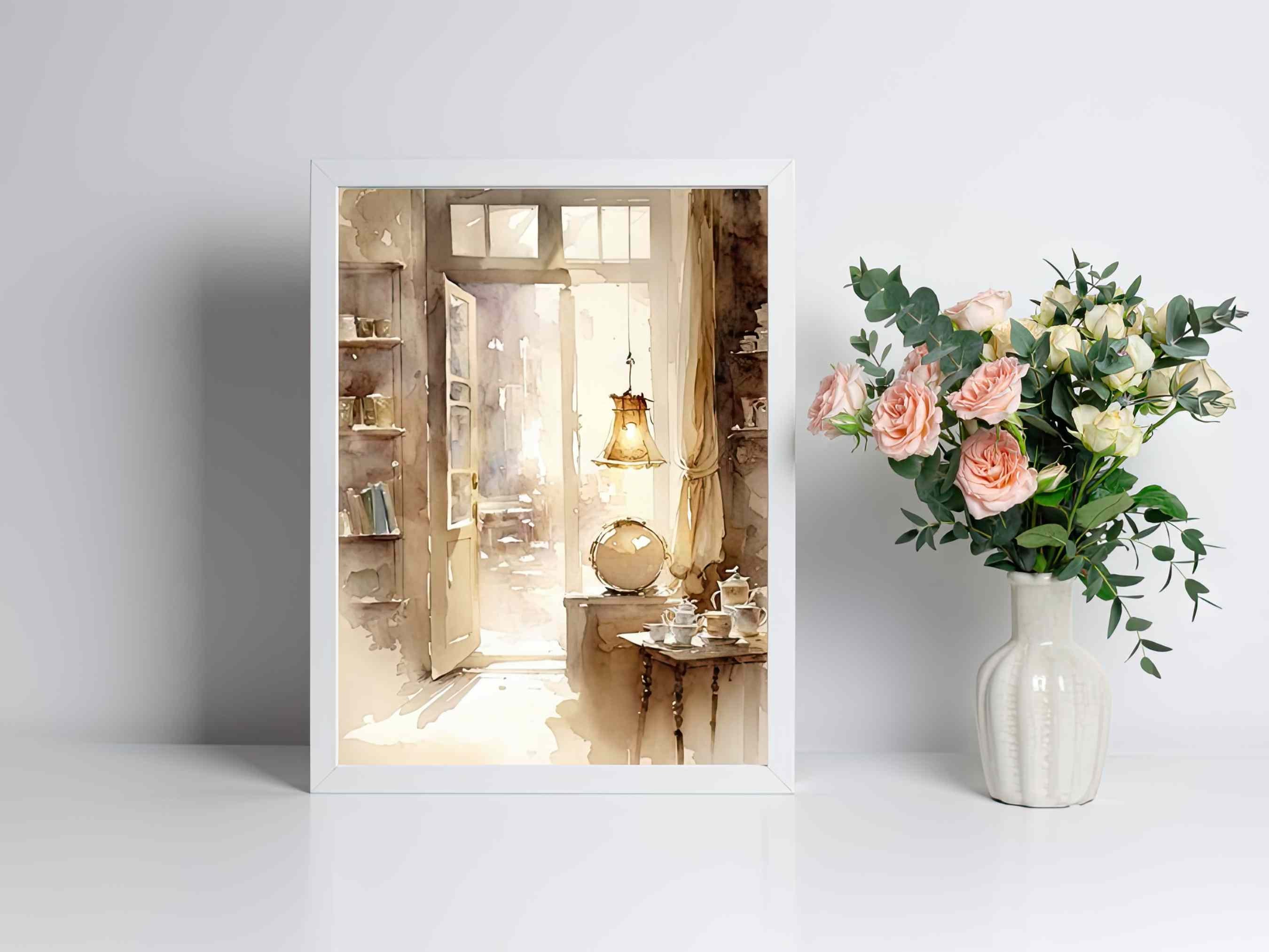 Vintage Shop Interior Illustration | Intimate and Inviting Watercolor ...