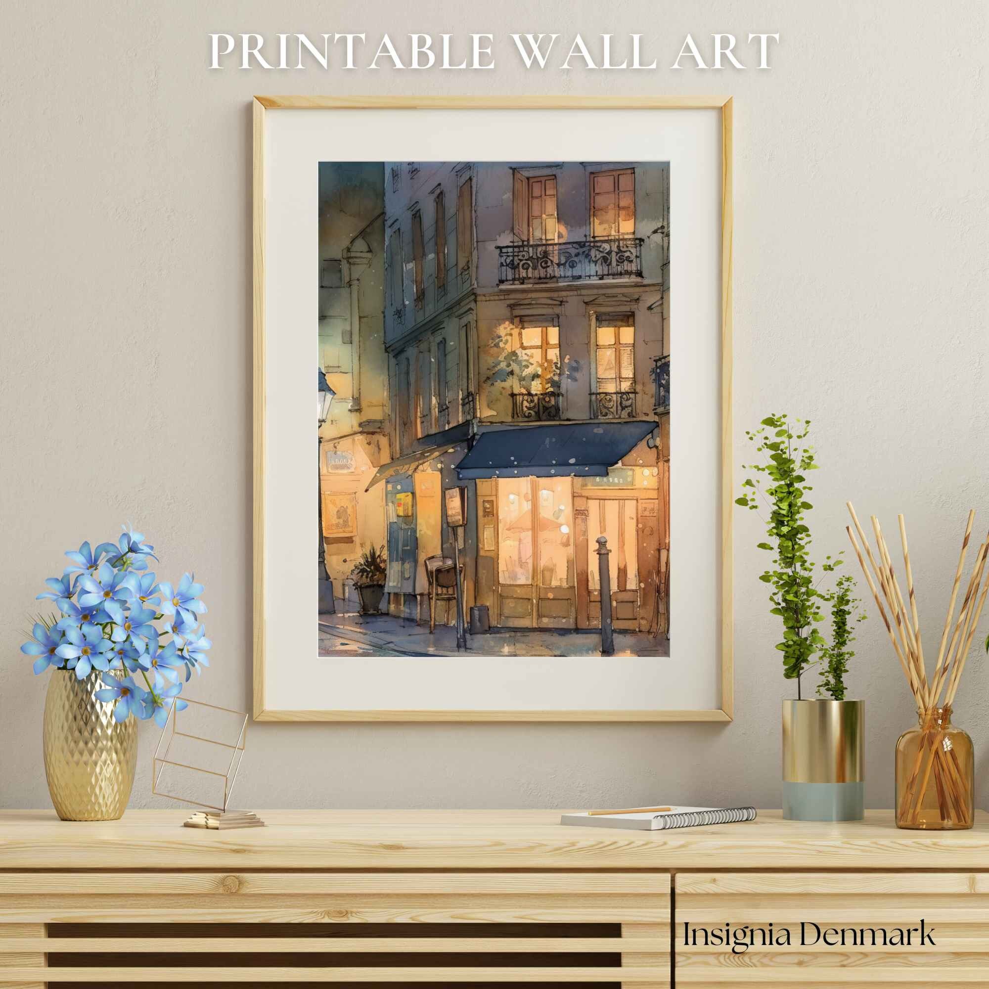 Paris Street View Wall Art | Elegant Restaurant & Building Print ...