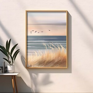 Sunset 3-piece Wall Decor | Beach Triptych Seascape Watercolor Print ...