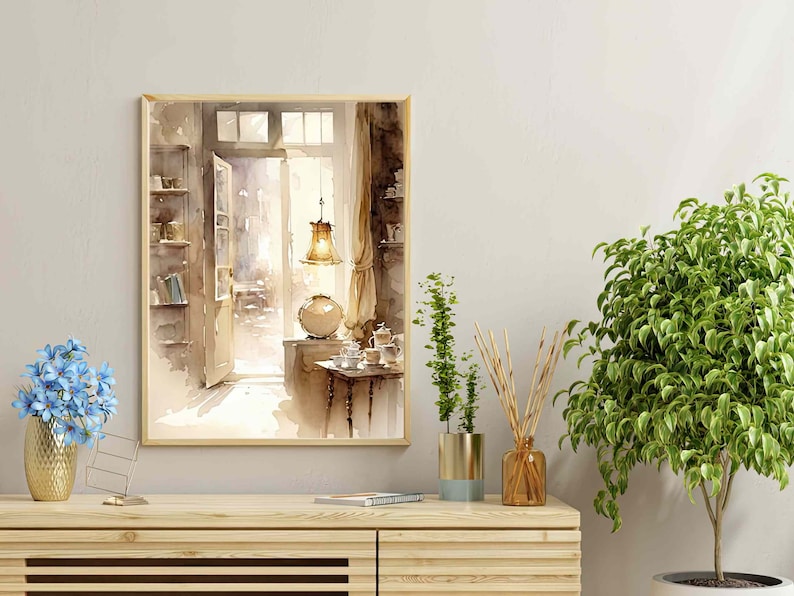 Vintage Shop Interior Illustration | Intimate and Inviting Watercolor ...