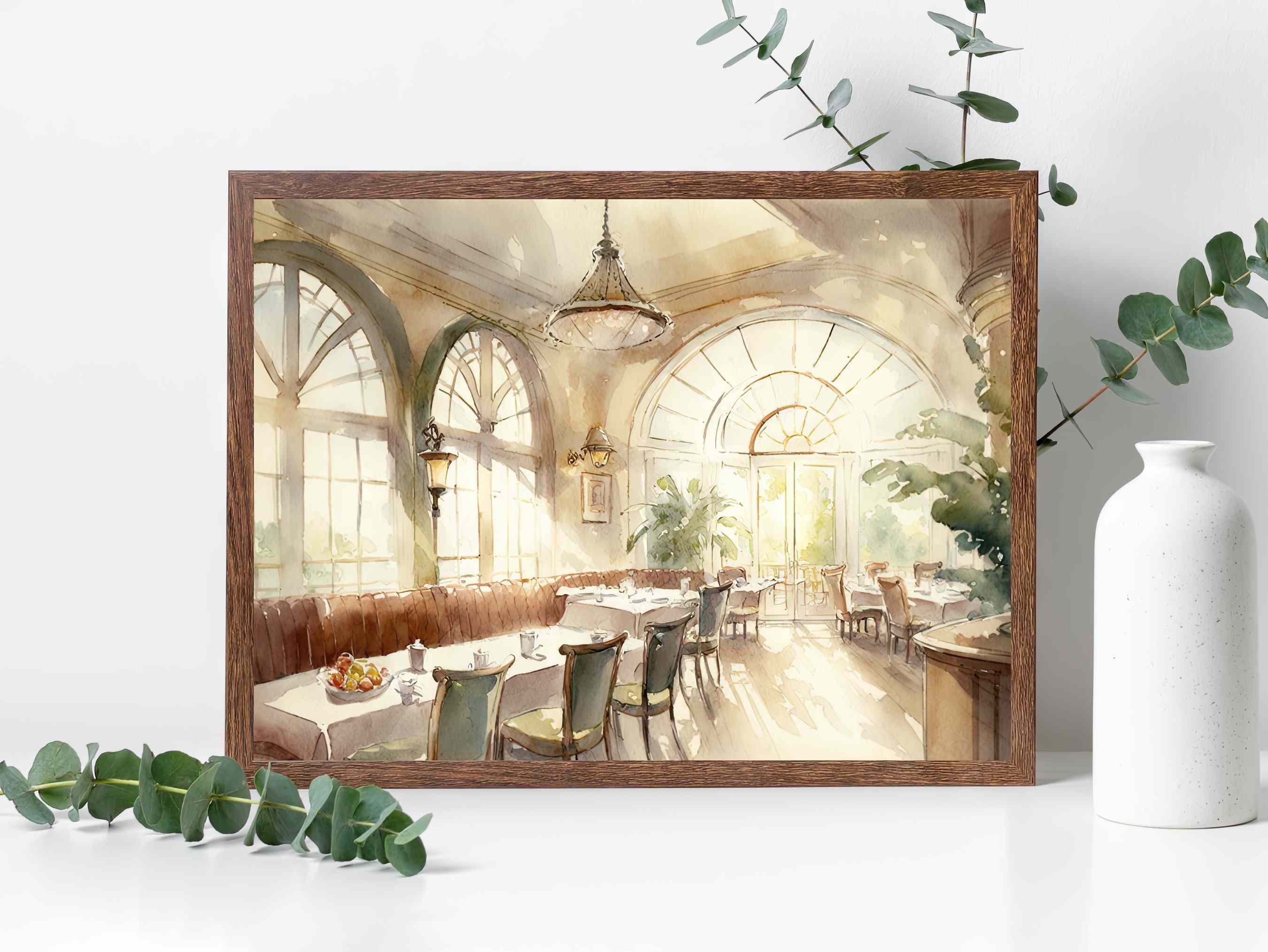 Parisian Coffee Shop Printable Wall Art Light and Cozy - Etsy