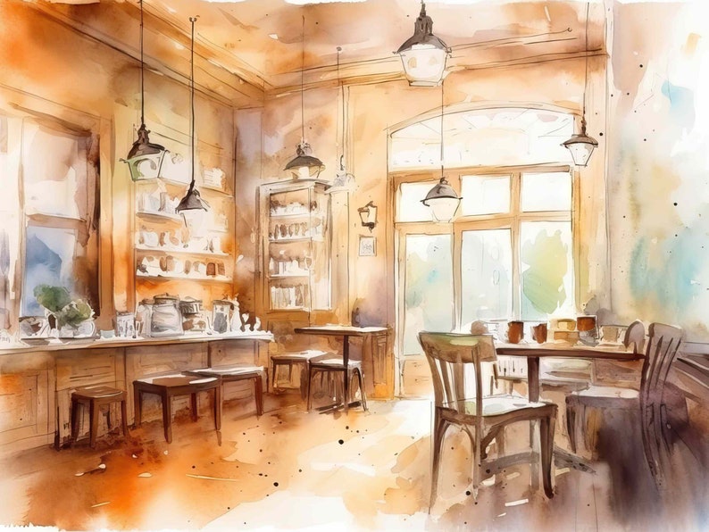 Inviting European Coffee and Tea Shop Interior | Warm Ambiance ...
