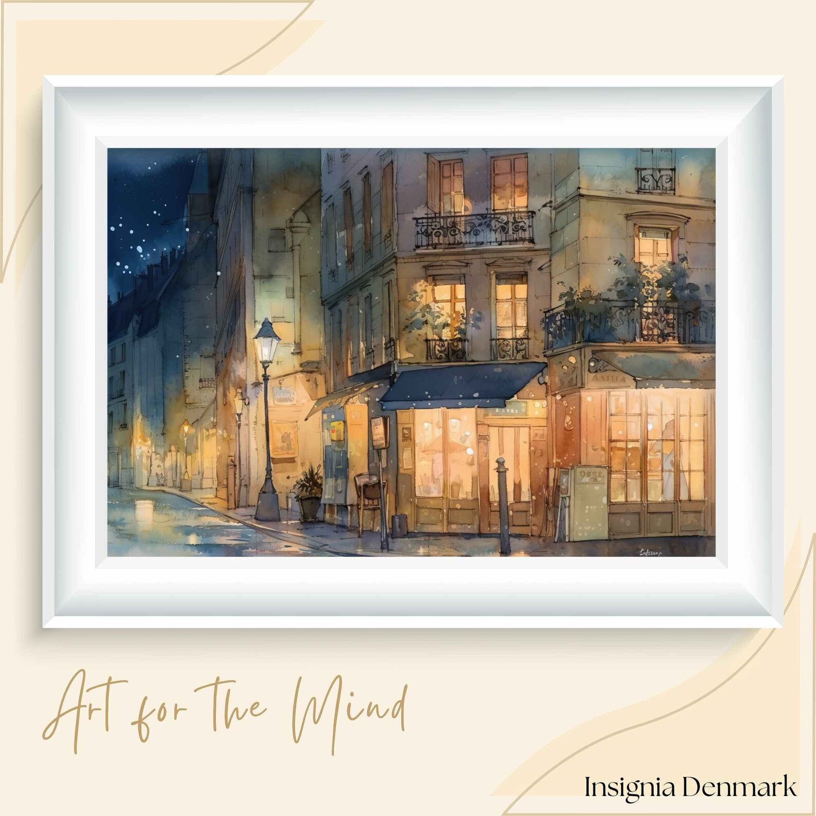 Paris Street View Wall Art | Elegant Restaurant & Building Print ...